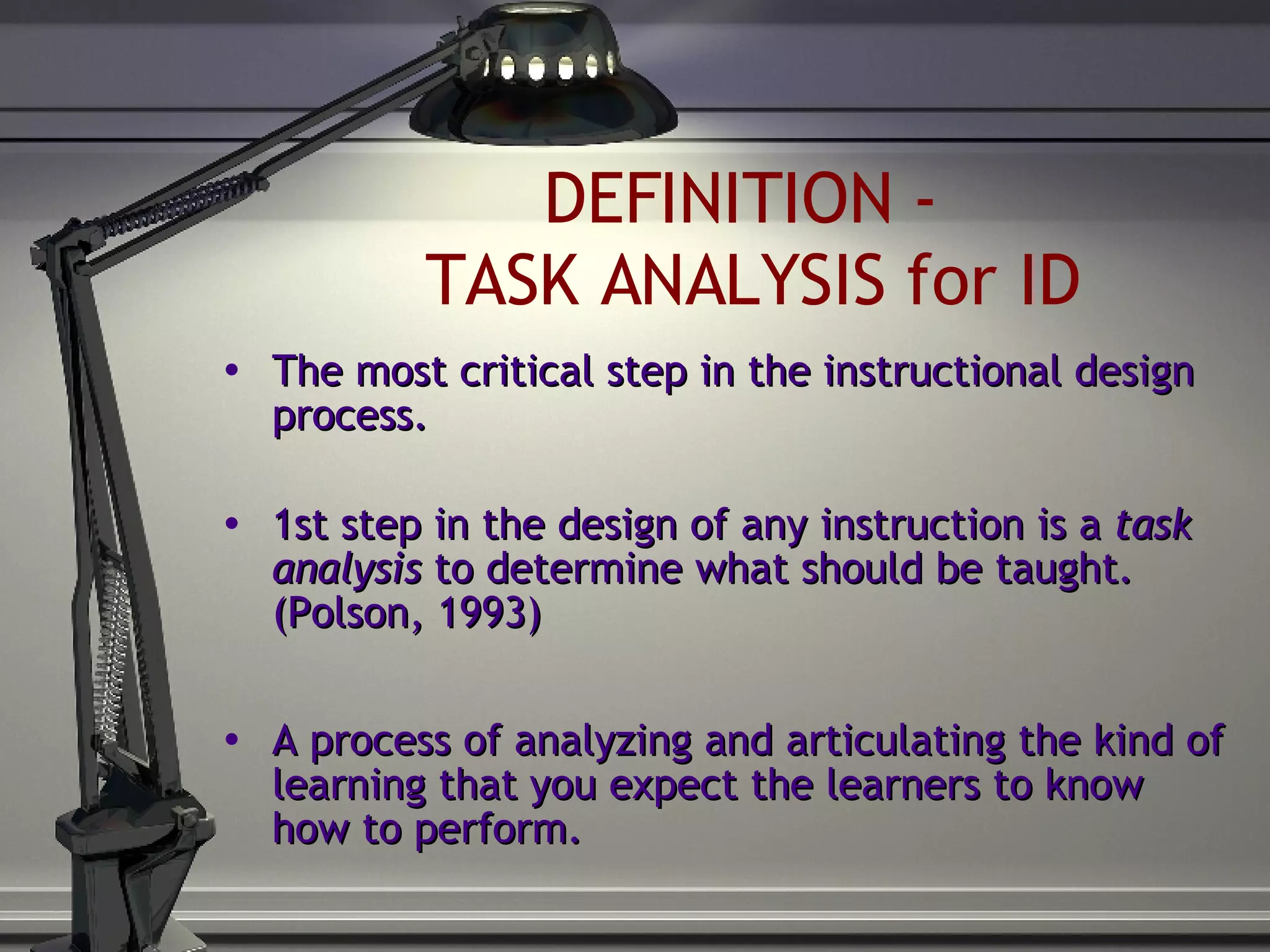 Io And Task Analysis | PPT