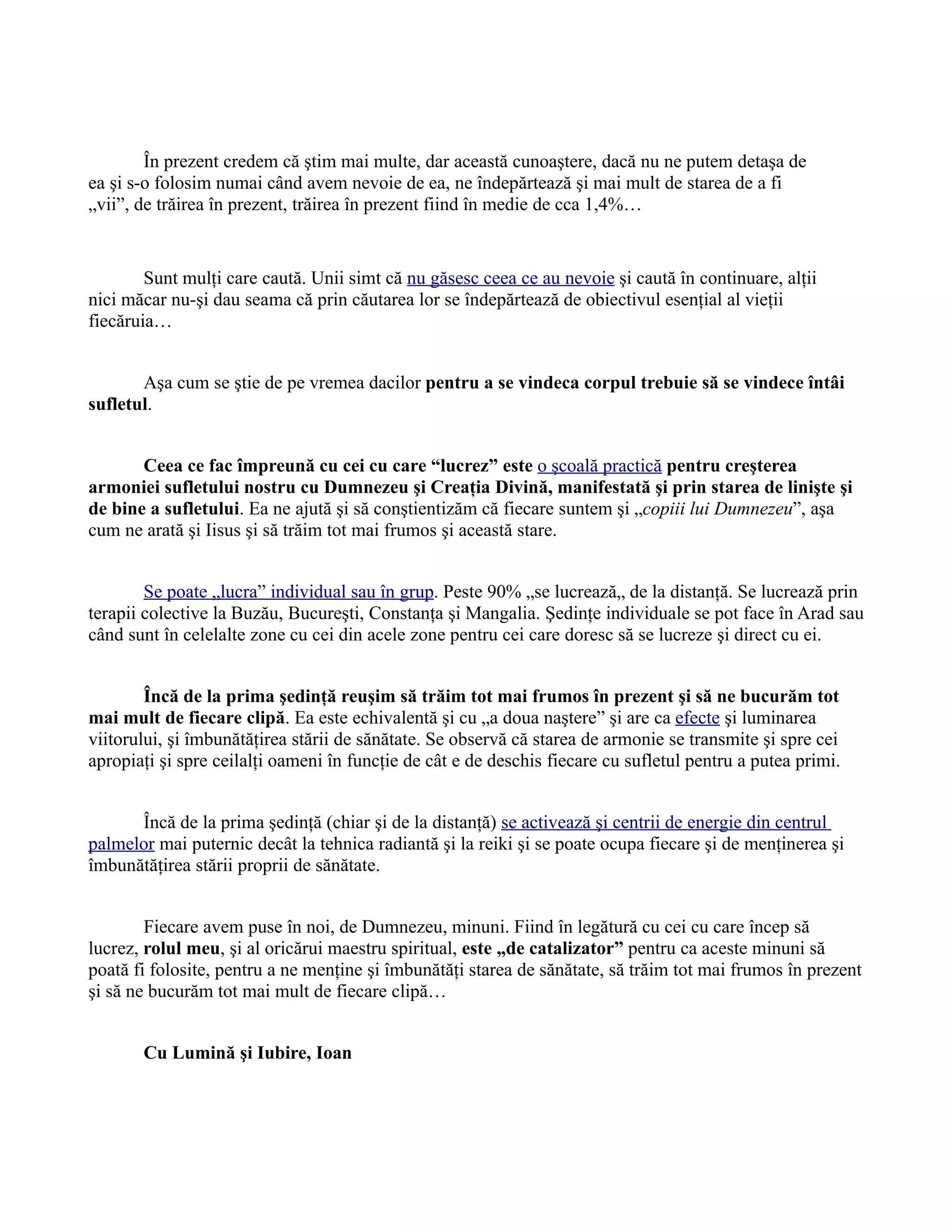 Ioan muntean - Alchimia spirituala - O scurta prezentare | DOC