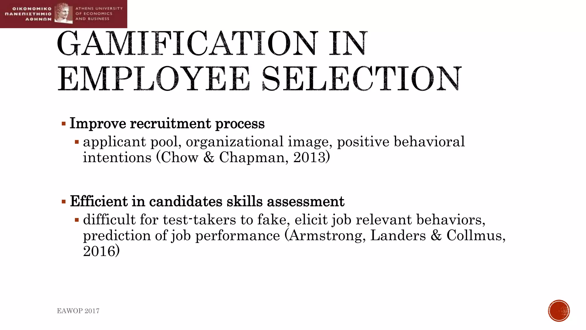 Gamification in recruitment and selection | PPTX
