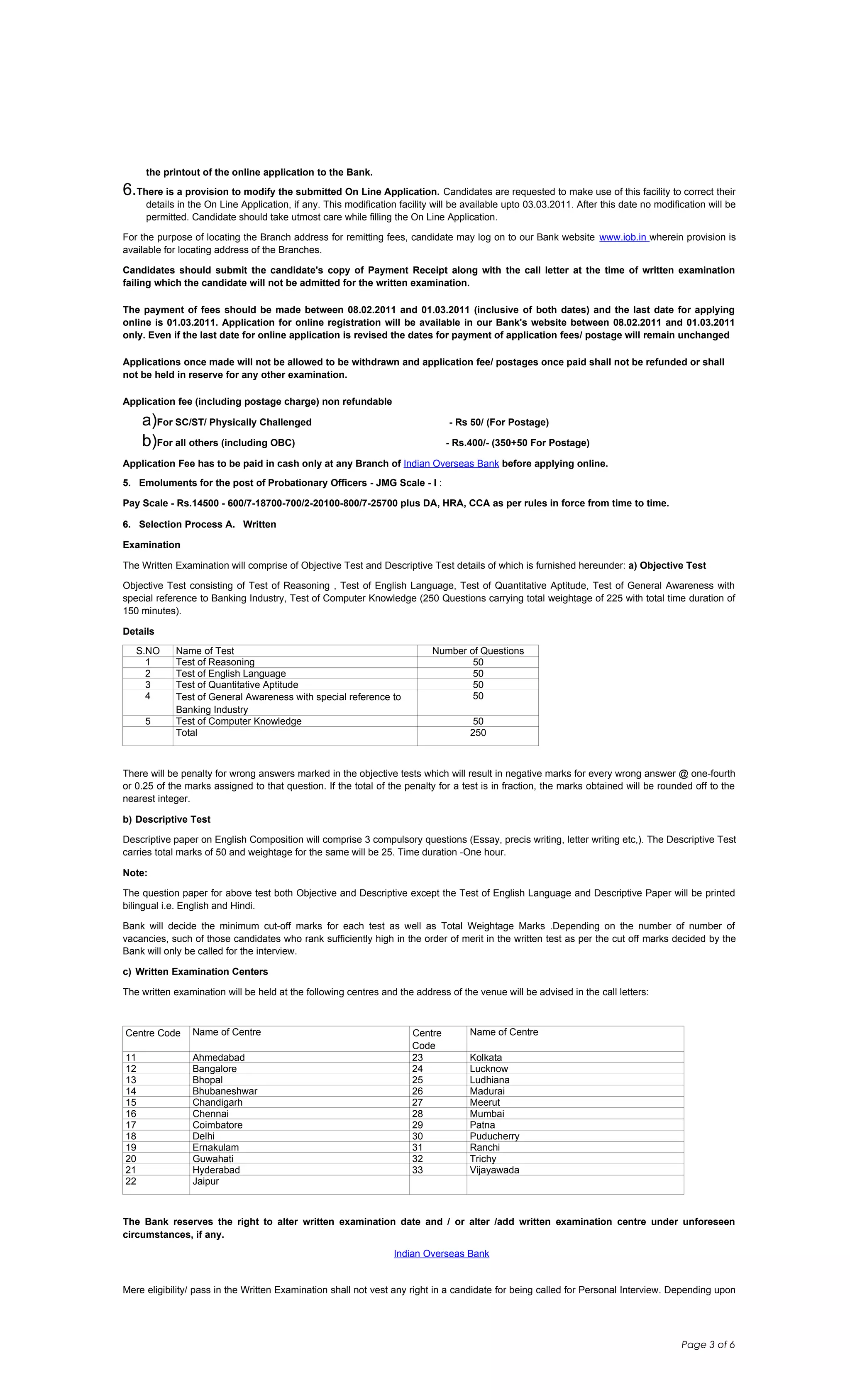 Iob recruitment 1000 po in this year | RTF