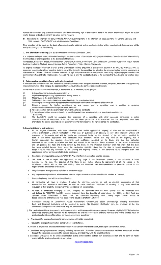 Iob recruitment 1000 po in this year | PDF