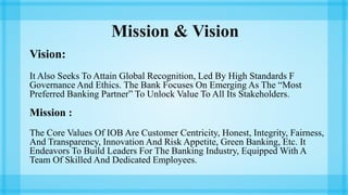 Indian Overseas Bank Presentation For BCBF Student | PPTX
