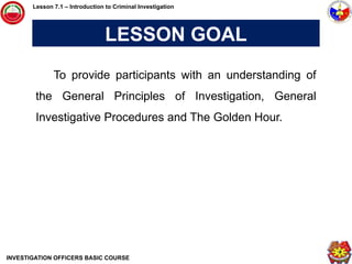 Investigation Officers Basic Course 2024 | PPTX
