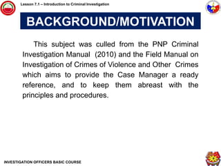 Investigation Officers Basic Course 2024 | PPTX