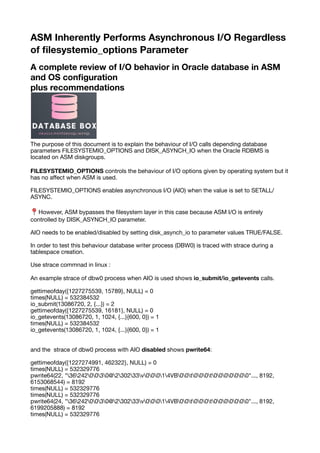 A review of I_O behavior on Oracle database in ASM | PDF