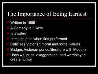 Importance of Being Earnest Power Point | PPT