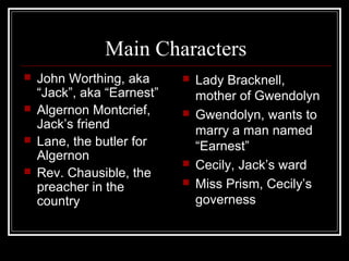 Importance of Being Earnest Power Point | PPT