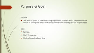 I/O buffering & disk scheduling | PPTX