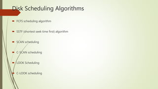 I/O buffering & disk scheduling | PPTX