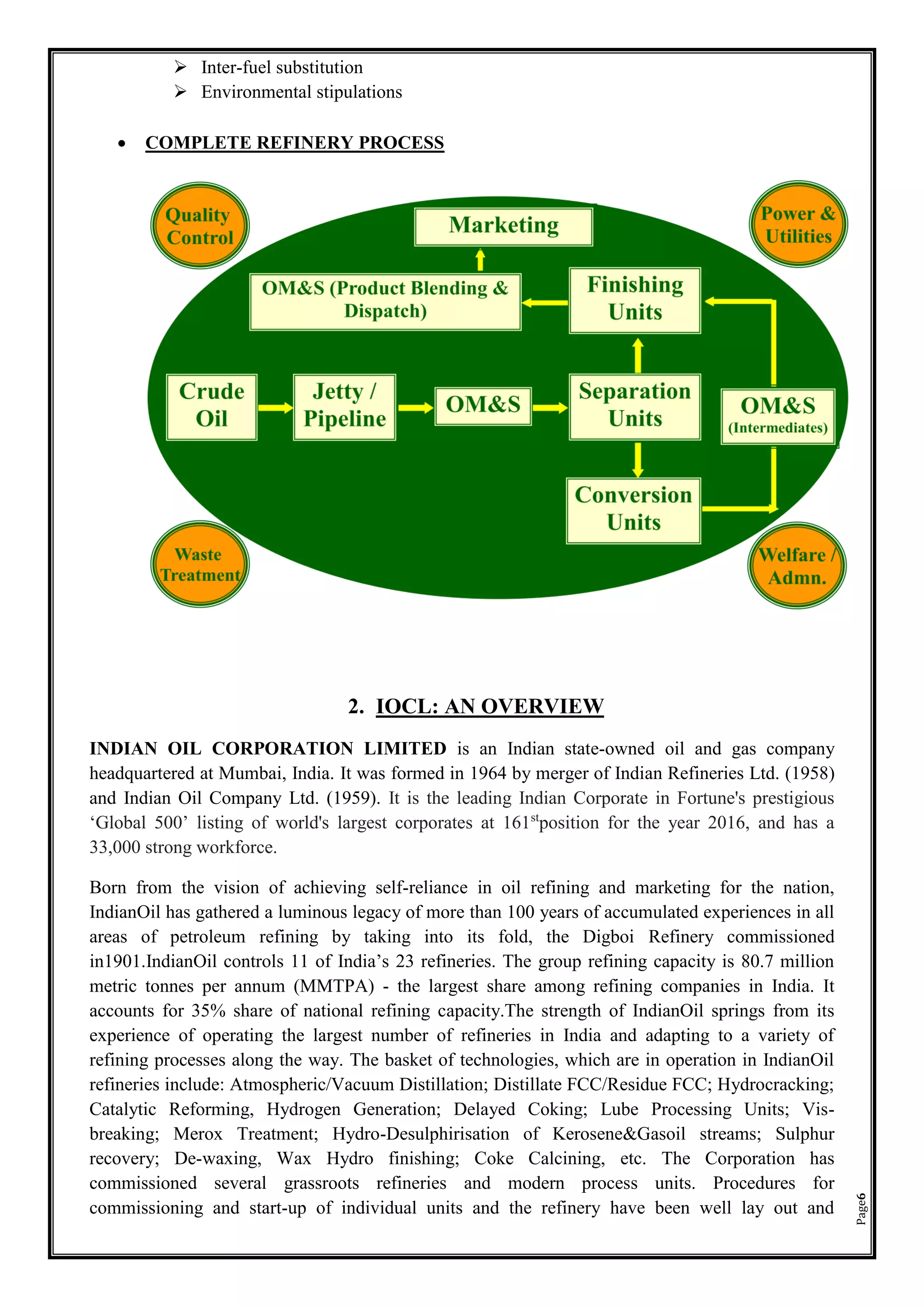Iocl industrial training_chemical_engineering_report | PDF
