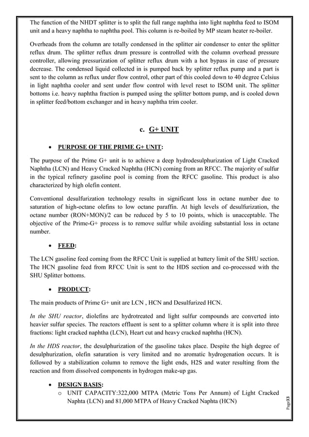 Iocl industrial training_chemical_engineering_report | PDF | Chemistry ...