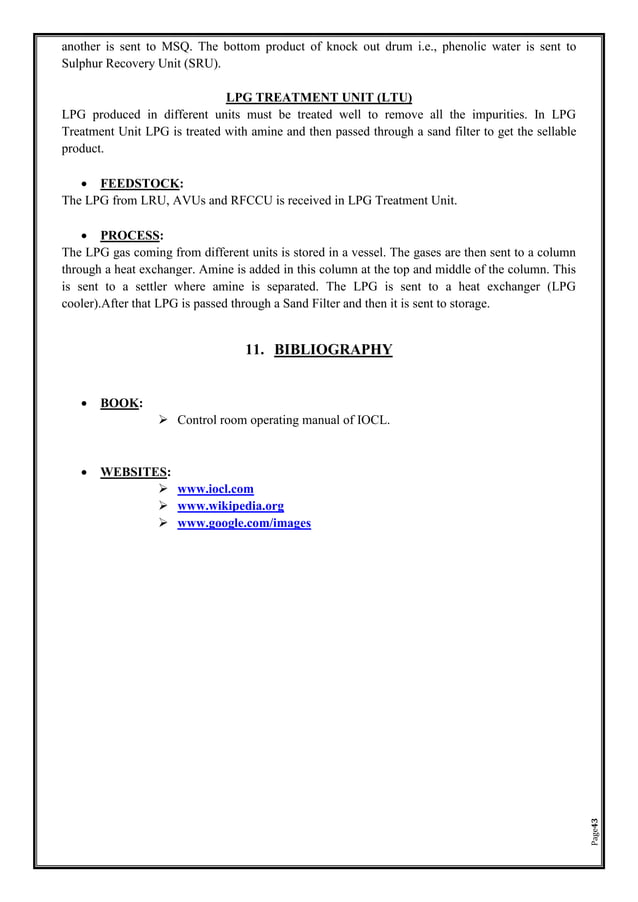 Iocl industrial training_chemical_engineering_report | PDF | Chemistry | Science