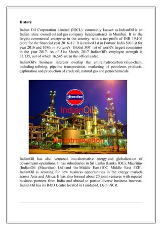 Iocl report | PDF | Business Utilities | Business