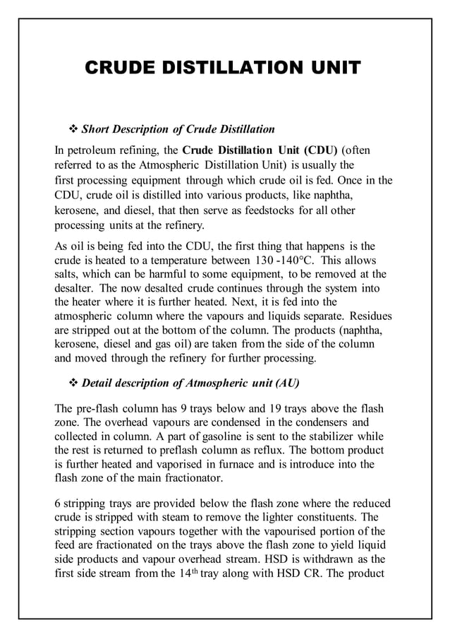 IOCL project report(chemical engineering) | DOCX