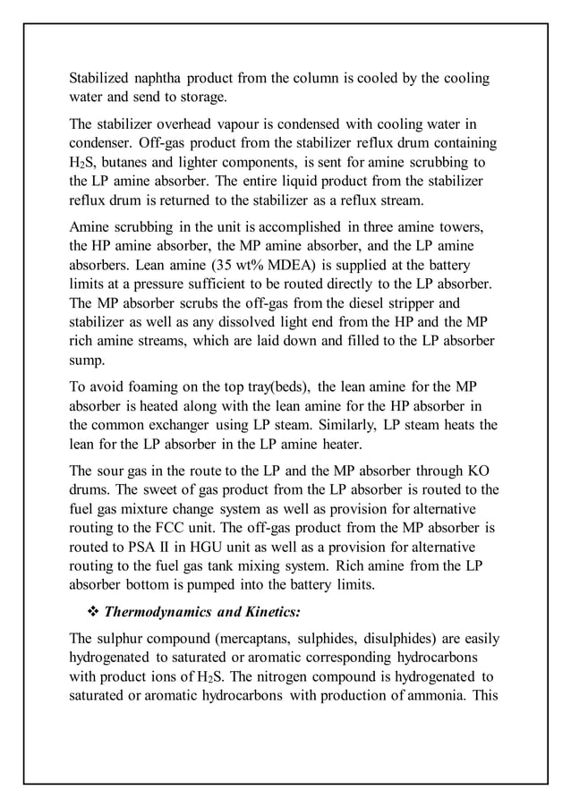 IOCL project report(chemical engineering) | DOCX