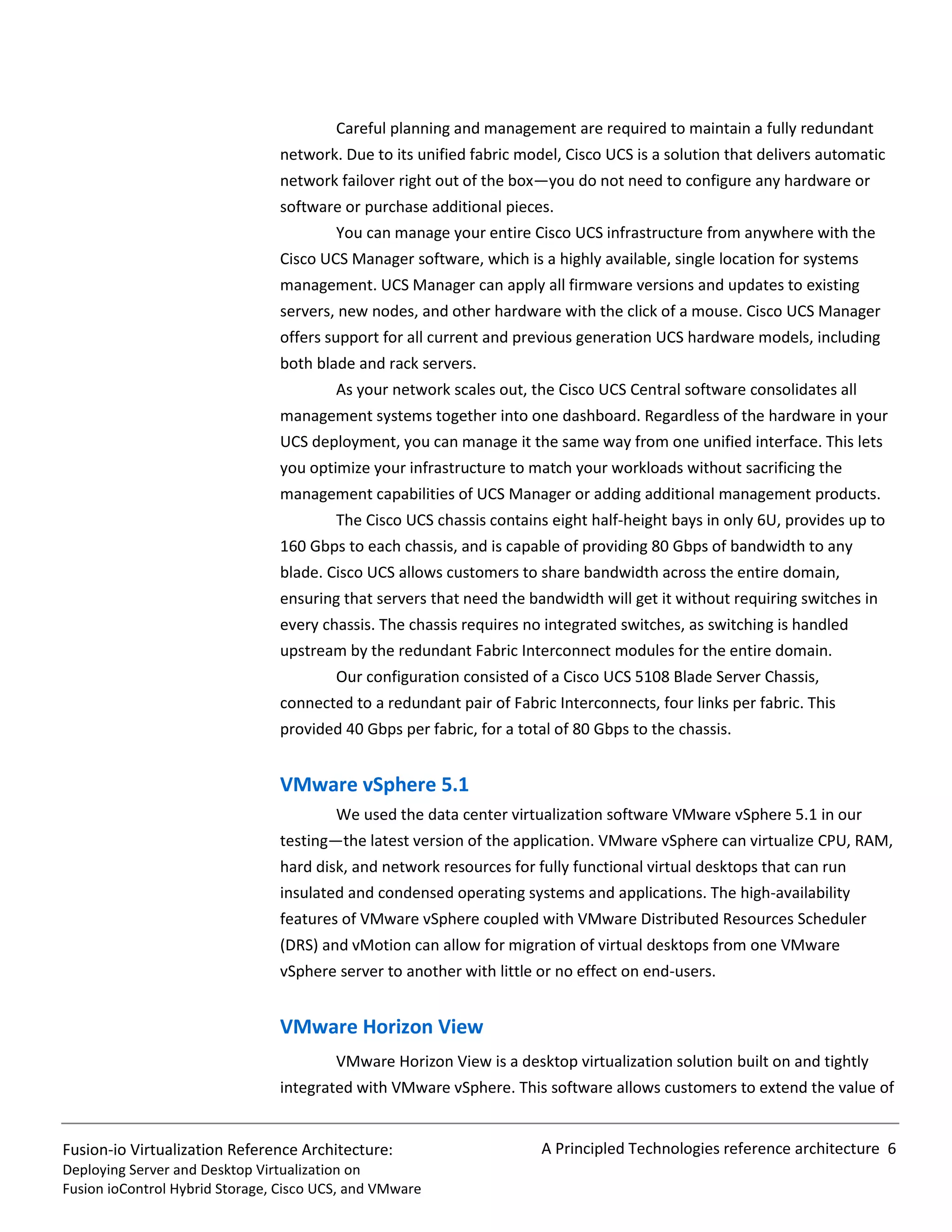 Fusion-io Virtualization Reference Architecture: Deploying Server and Desktop Virtualization on ...