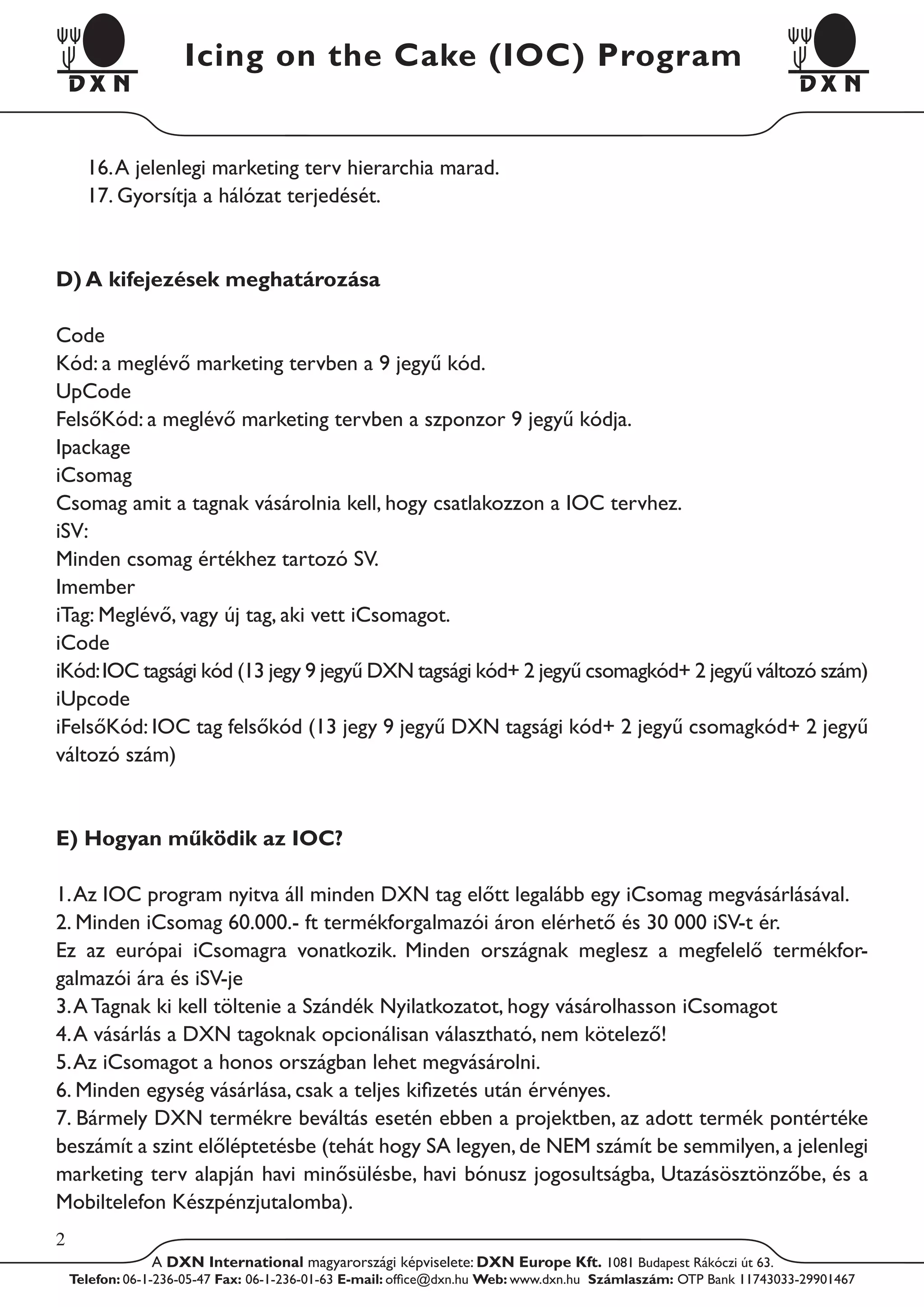Icing on the Cake (IOC) program | PDF