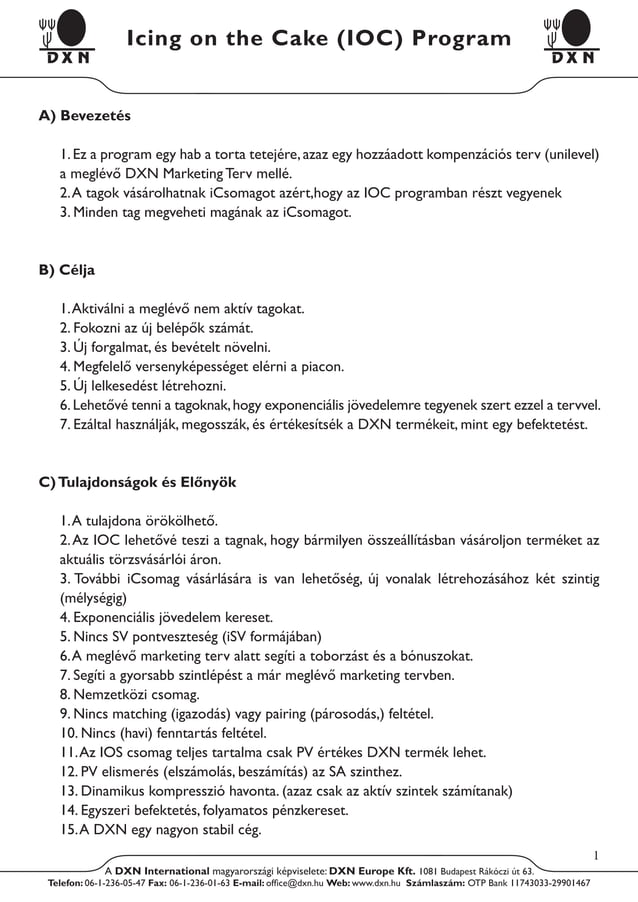 Icing on the Cake (IOC) program | PDF