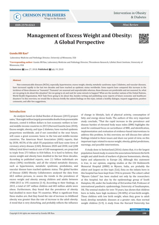 Management of Excess Weight and Obesity: A Global Perspective | PDF