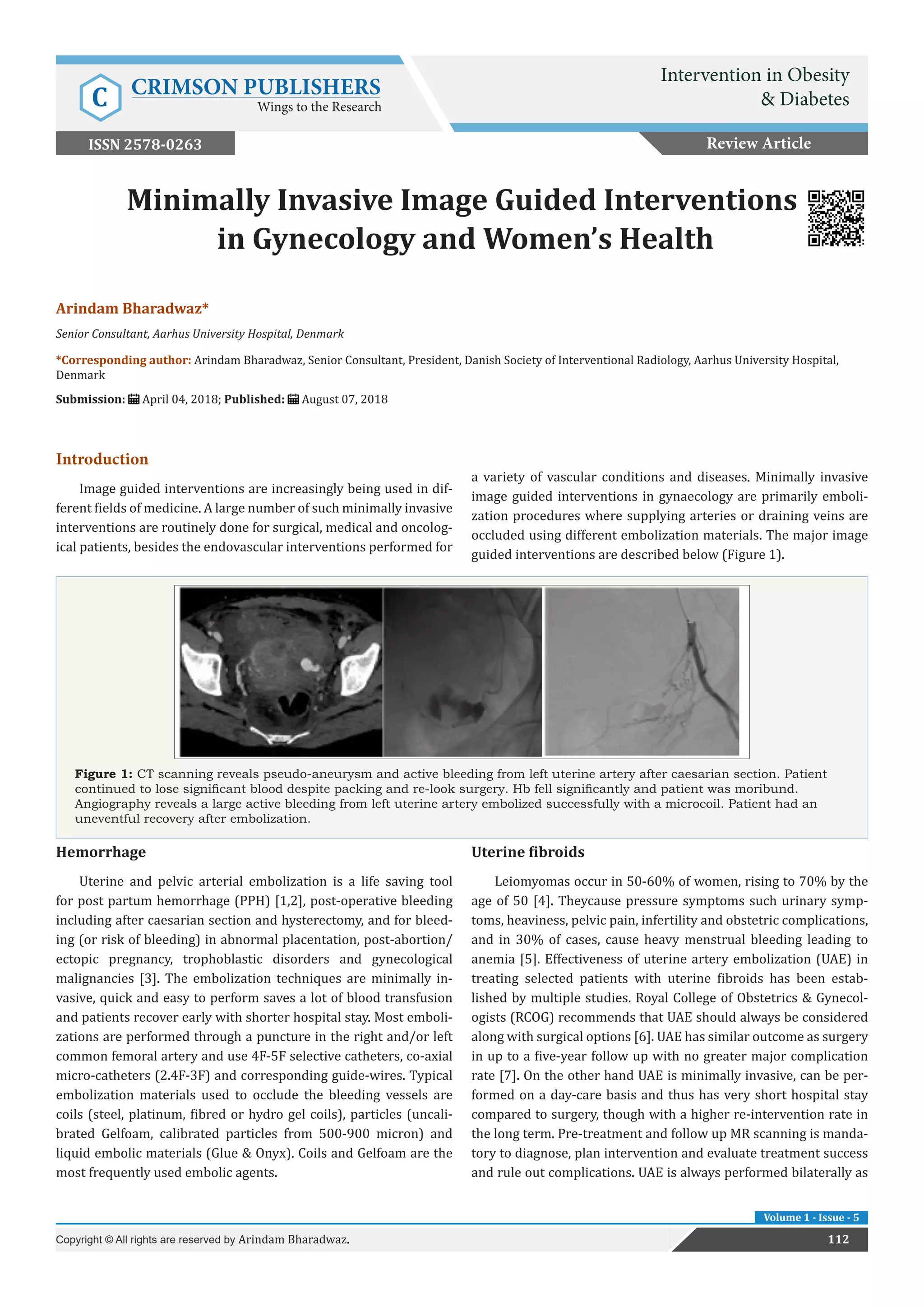 Minimally Invasive Image Guided Interventions in Gynecology and Women’s Health | PDF
