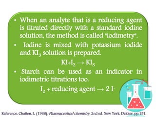 Iodimetry & iodometry | PPTX