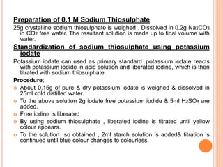 Iodimetry & iodometry | PPTX
