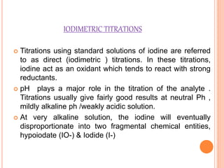 Iodimetry & iodometry | PPTX