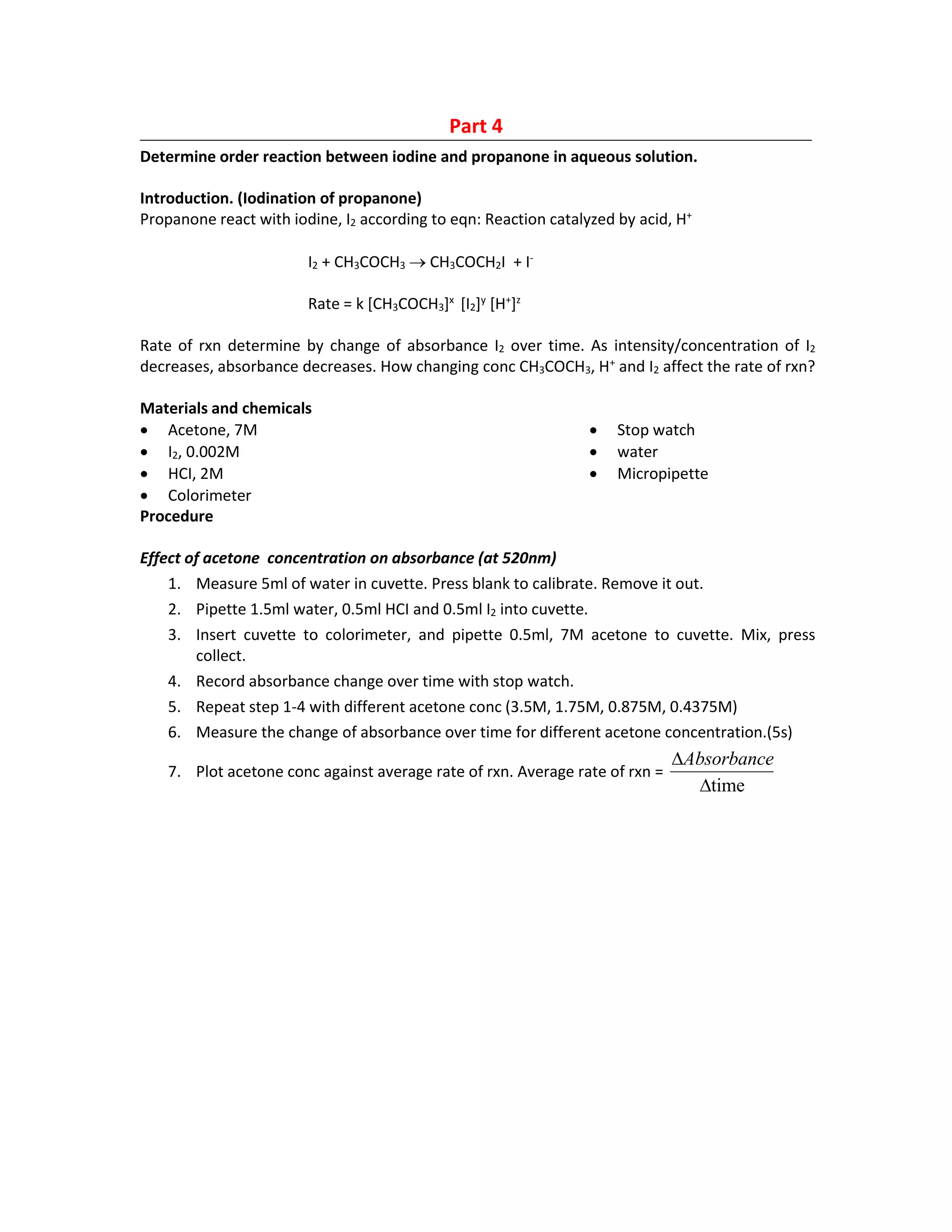 Uncertainty calculation for rate of reaction | PDF