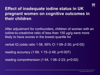 Iodine deficiency, insufficiency, and public health | PPT