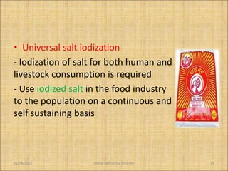 Iodine deficiency disorder | PPTX