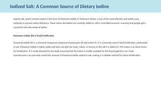 Potassium Iodide and Iodate in Food Nutrition Safety | PPTX