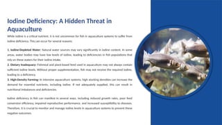 Ensuring Nutritional Balance in Aquaculture with Iodine | PPTX