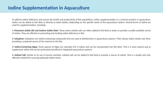 Ensuring Nutritional Balance in Aquaculture with Iodine | PPTX