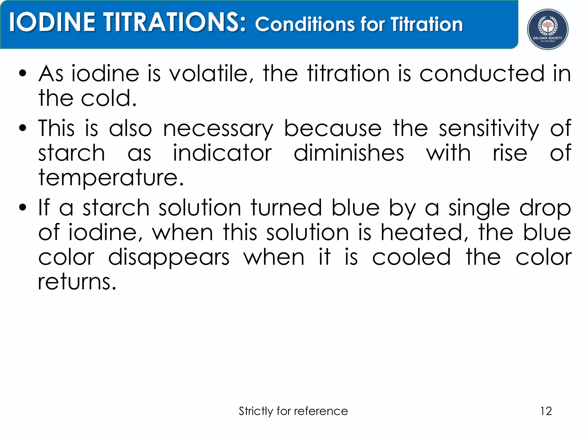 Iodine titration by krishna baokar | PDF