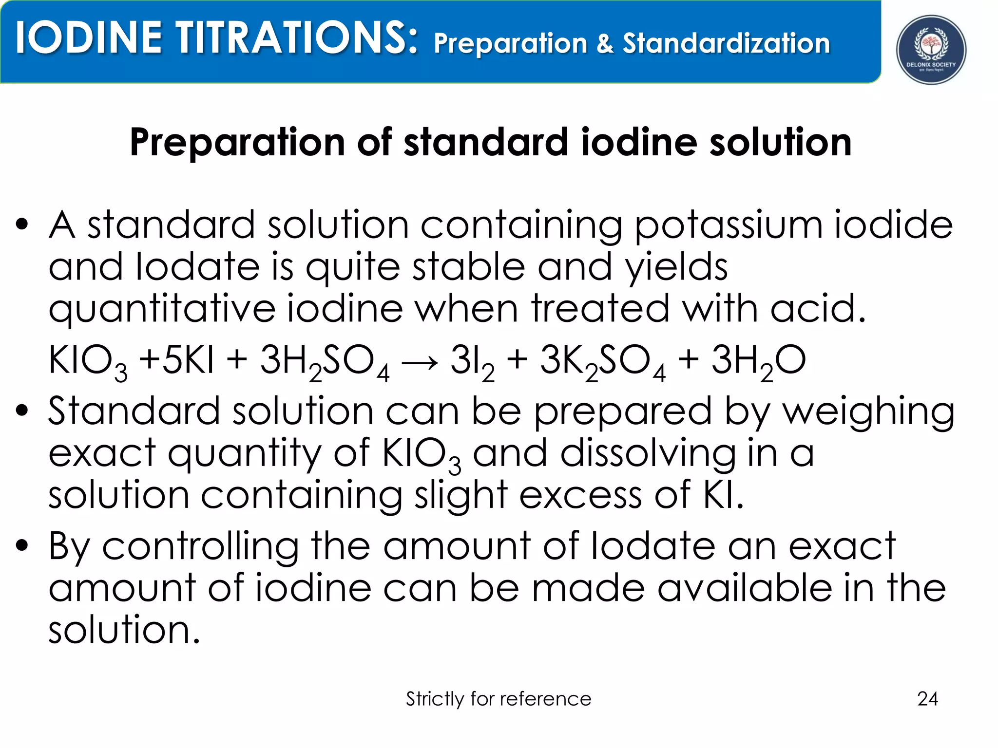 Iodine titration by krishna baokar | PDF