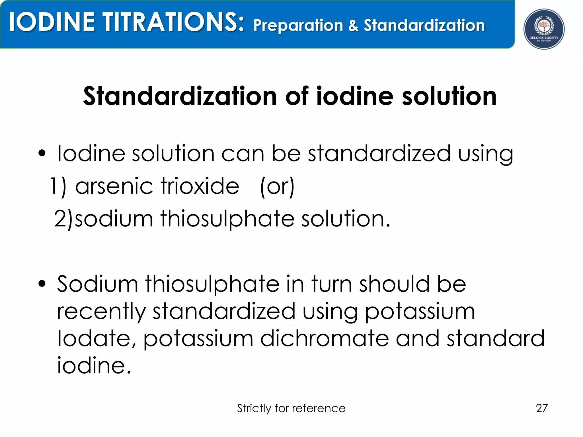 Iodine titration by krishna baokar | PDF