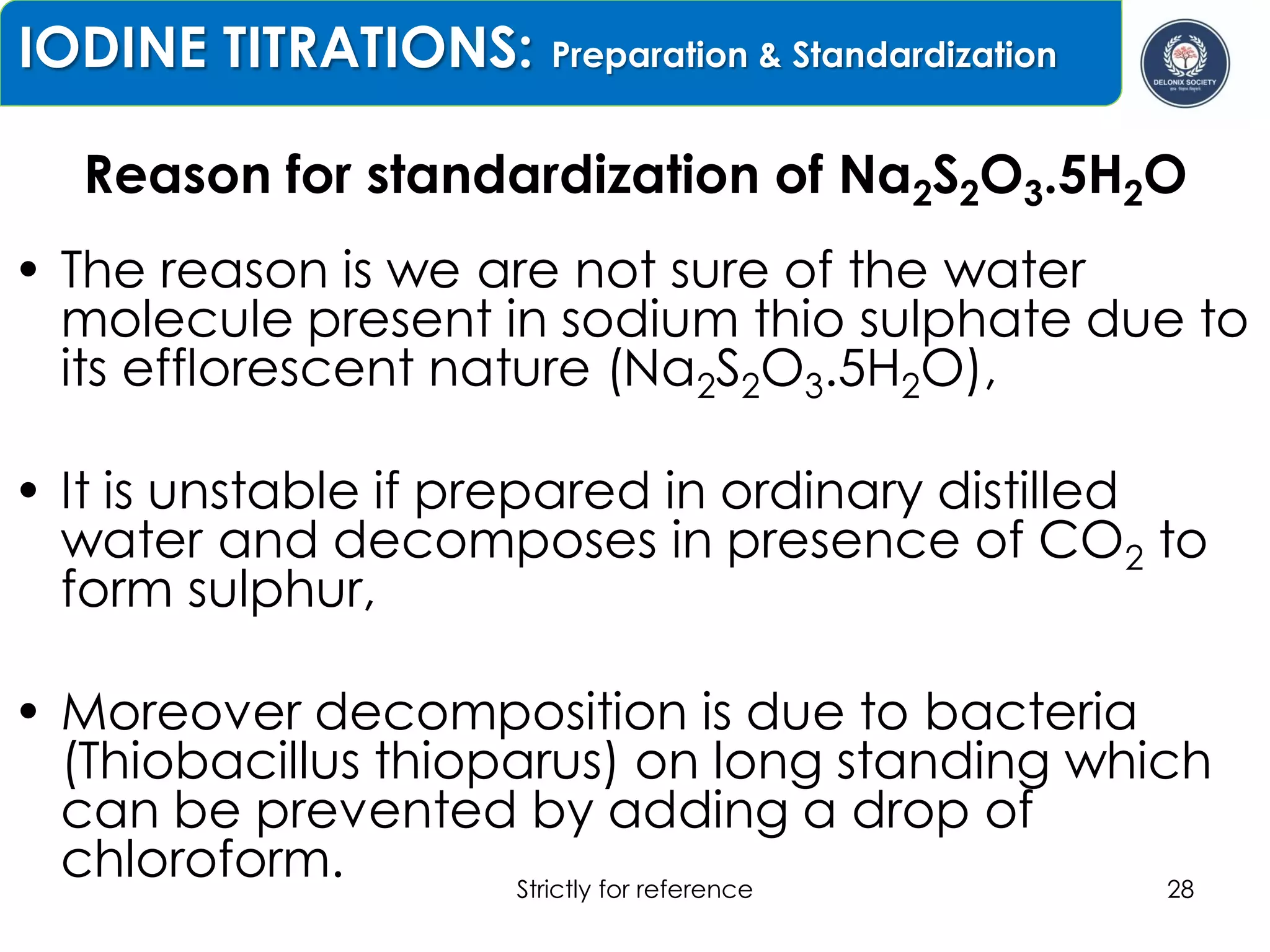 Iodine titration by krishna baokar | PDF