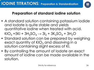 Iodine titration by krishna baokar | PDF