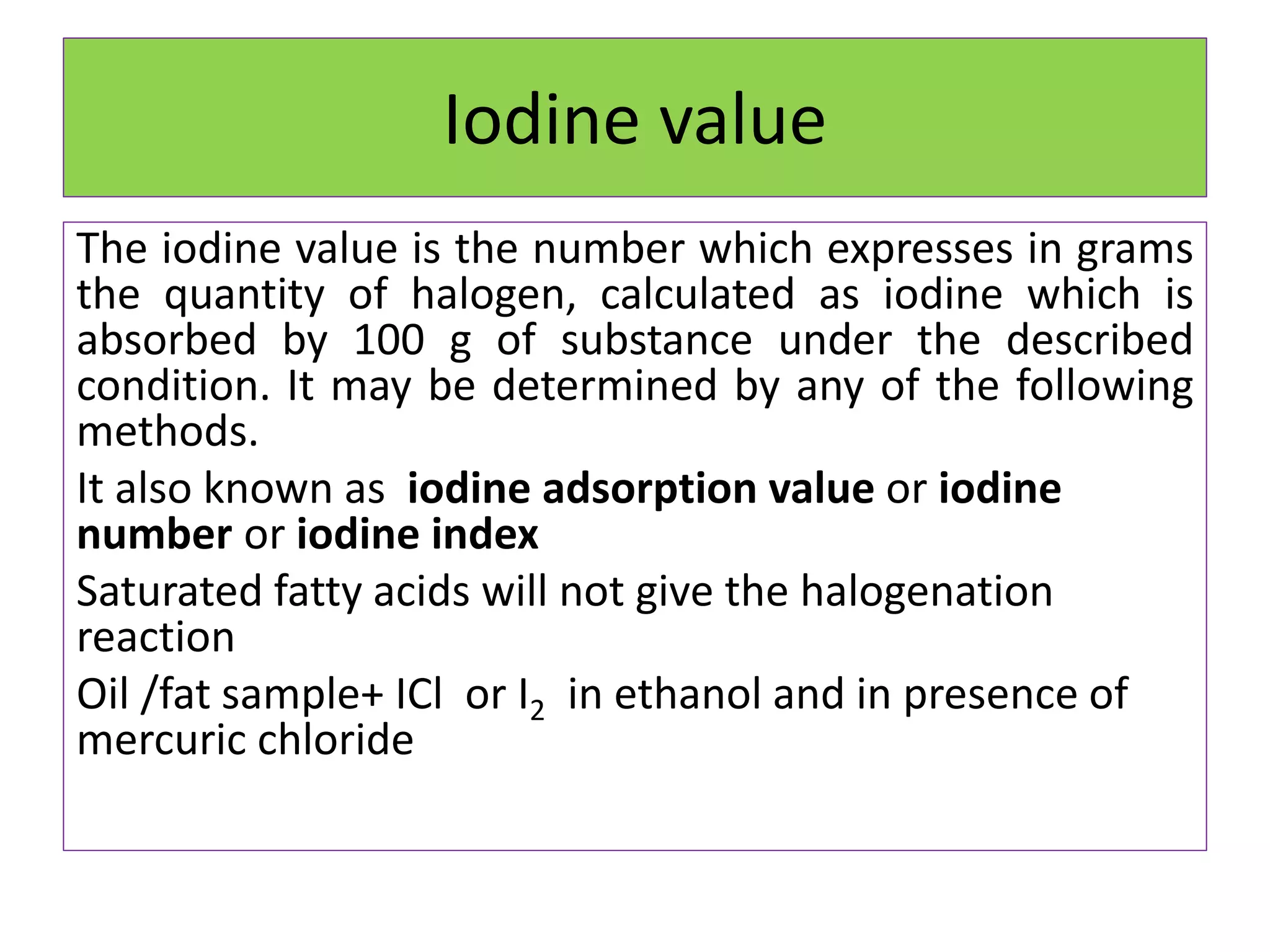 Iodine value | PPTX