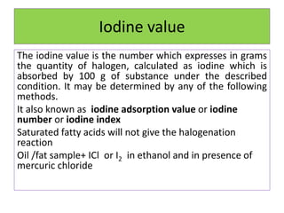 Iodine value | PPTX