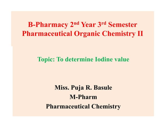 B-Pharmacy 3rd Semester Practical in Organic Chemistry-II | PPTX ...
