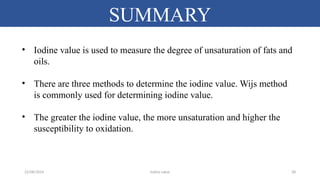 Determination of Iodine Value by Dr Vimarsha Bhatkalkar.pptx