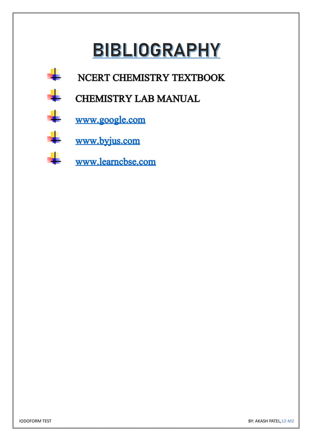 iodoform test project file.pdf | Chemistry | Science