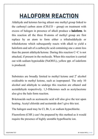 iodoform test project file.pdf | Chemistry | Science