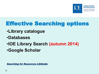IOE Library Autumn 2014 Introduction | PPT