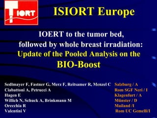 Ioert To The Tumor Bed | PPT | Cancer | Diseases and Conditions