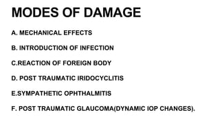 IOFB , INTRAOCULAR FOREIGN BODY | PPTX