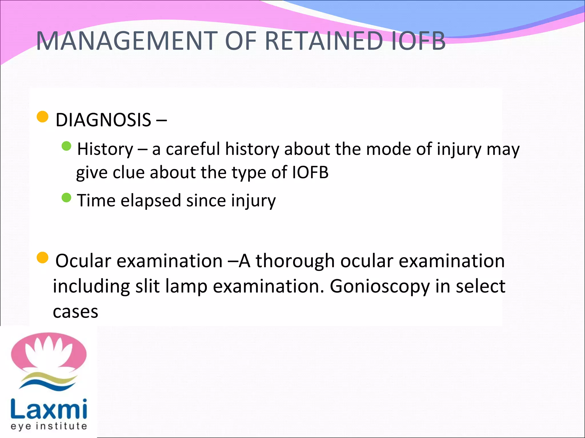INTRAOCULAR FOREIGN BODY | PPT