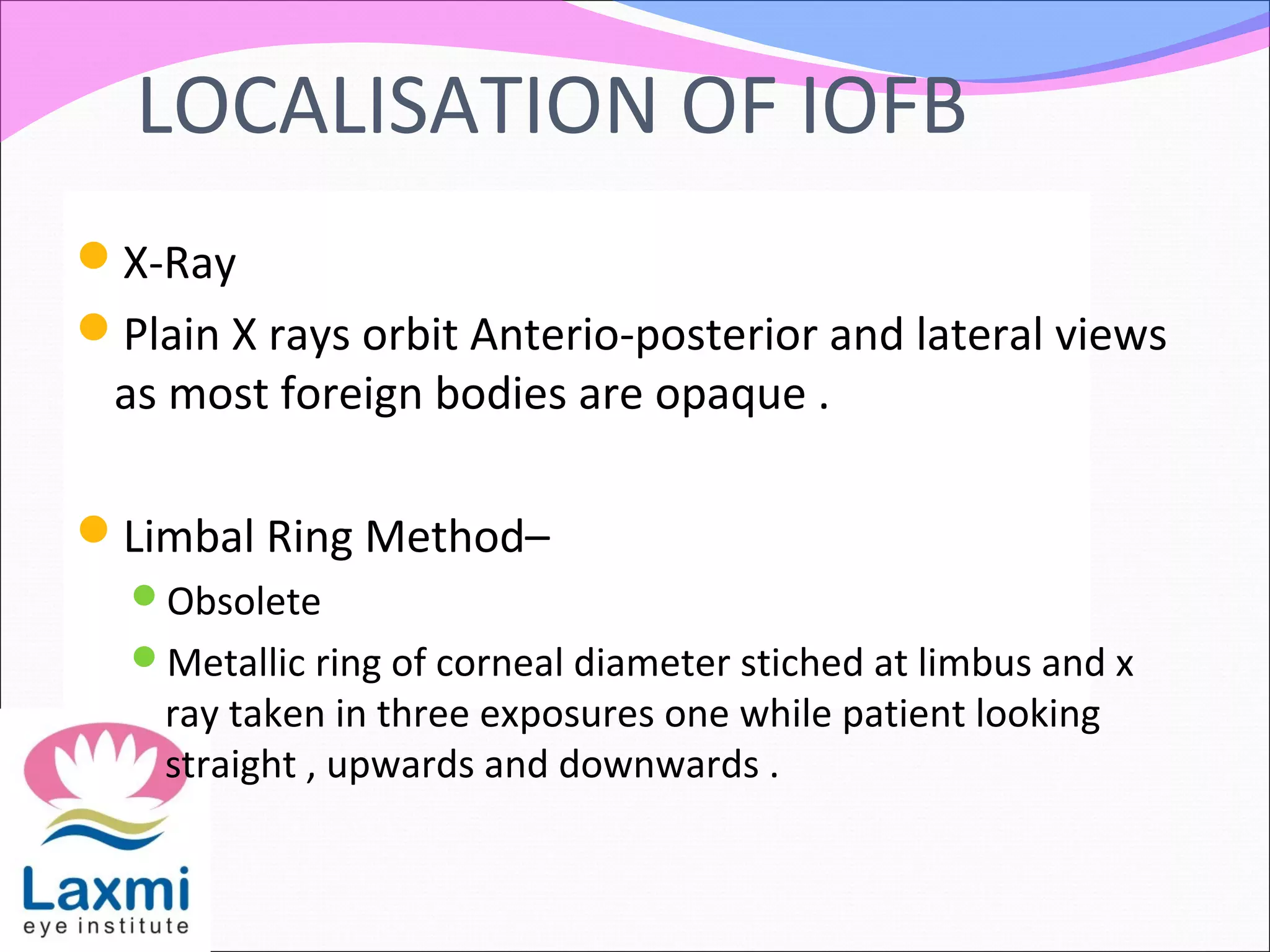 INTRAOCULAR FOREIGN BODY | PPT