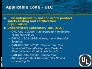 Flammable & Combustible Storage – Understanding Storage Tank Management Requirements | PPT